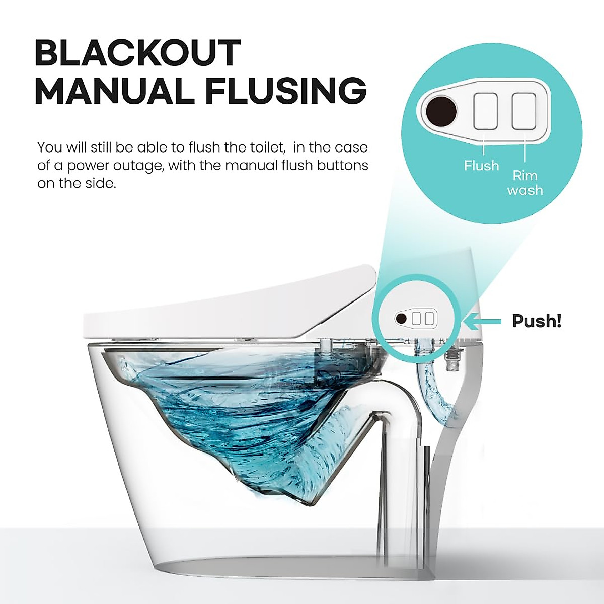 VOVO STYLEMENT TCB-8200SA Smart Bidet Toilet for bathrooms, Elongated One Piece Toilet with Auto Open/Close Lid, 1.12 GPF, Auto Dual Flush, ADA Chair Height, Heated Seat, Made in Korea