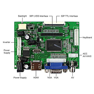 HDMI VGA 2AV LCD Controller Board Work for 6.2" 7" 8" CLAA062LA01CW HSD070IDW1-C00 HSD080IDW1 800x480 60Pins LCD Panel