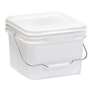 Little Giant BKTFDR2 Protective Plastic Honey Bee Feeding Bucket for Beekeeping, 2 Gallon Capacity, White (3 Pack)