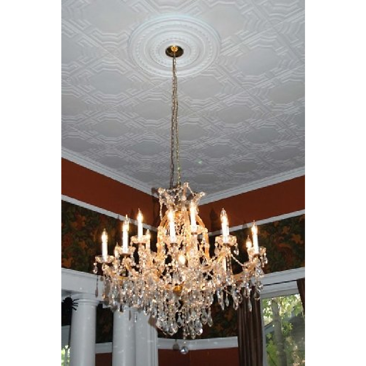 White Styrofoam Decorative Ceiling Tile Caracas (Package of 8 Tiles) - Other Sellers Call This Evergreen and R28