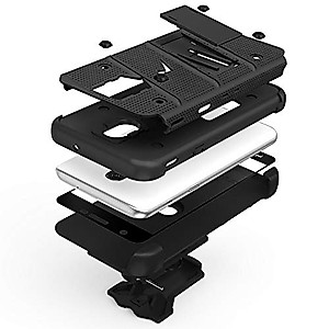 ZIZO Bolt Series Samsung Galaxy Amp Prime 3 Case Military Grade Drop Tested with Tempered Glass Screen Protector Holster Black