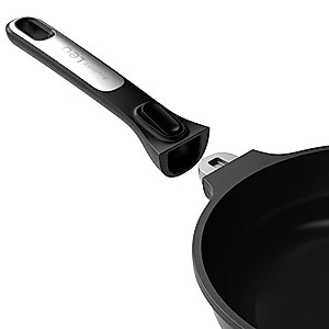 Berghoff Leo Phantom Nonstick Ceramic Frying Pan 8in Detachable Handle Recycled Cast Aluminum CeraGreen Non-toxic Coating Induction Pan Oven-to-table Cookware Full Disk