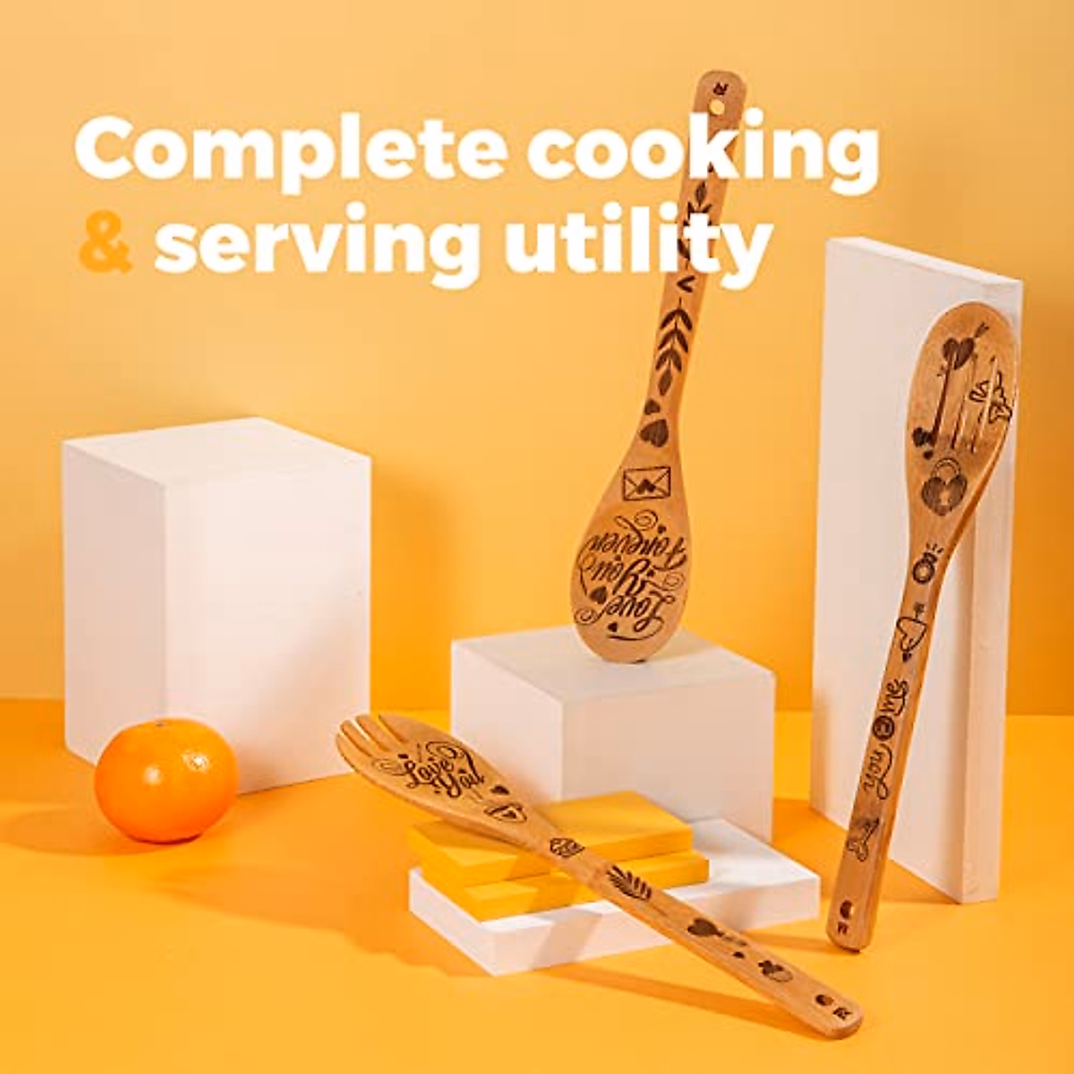 Riveira 6-piece Wooden Spoons For Cooking, Unique Valentines Day Gifts For Her, Valentines Day Gifts For Mom, Valentines Day Gifts For Girlfriend, Valentines Day Kitchen Decor - Valentines Decorations