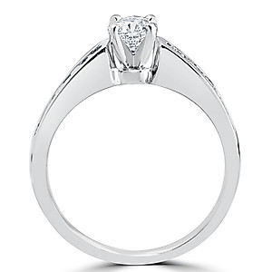 1 3/8CT Diamond Engagement Wedding Ring Set 14K White Gold - Size 8.5