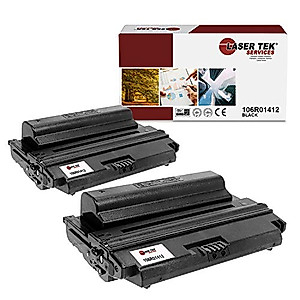 Laser Tek Services Compatible High Yield Toner Cartridge Replacement for Xerox 3300 106R01412 Works with Xerox Phaser 3300 MFP Printers (Black, 2 Pack) - 8,000 Pages