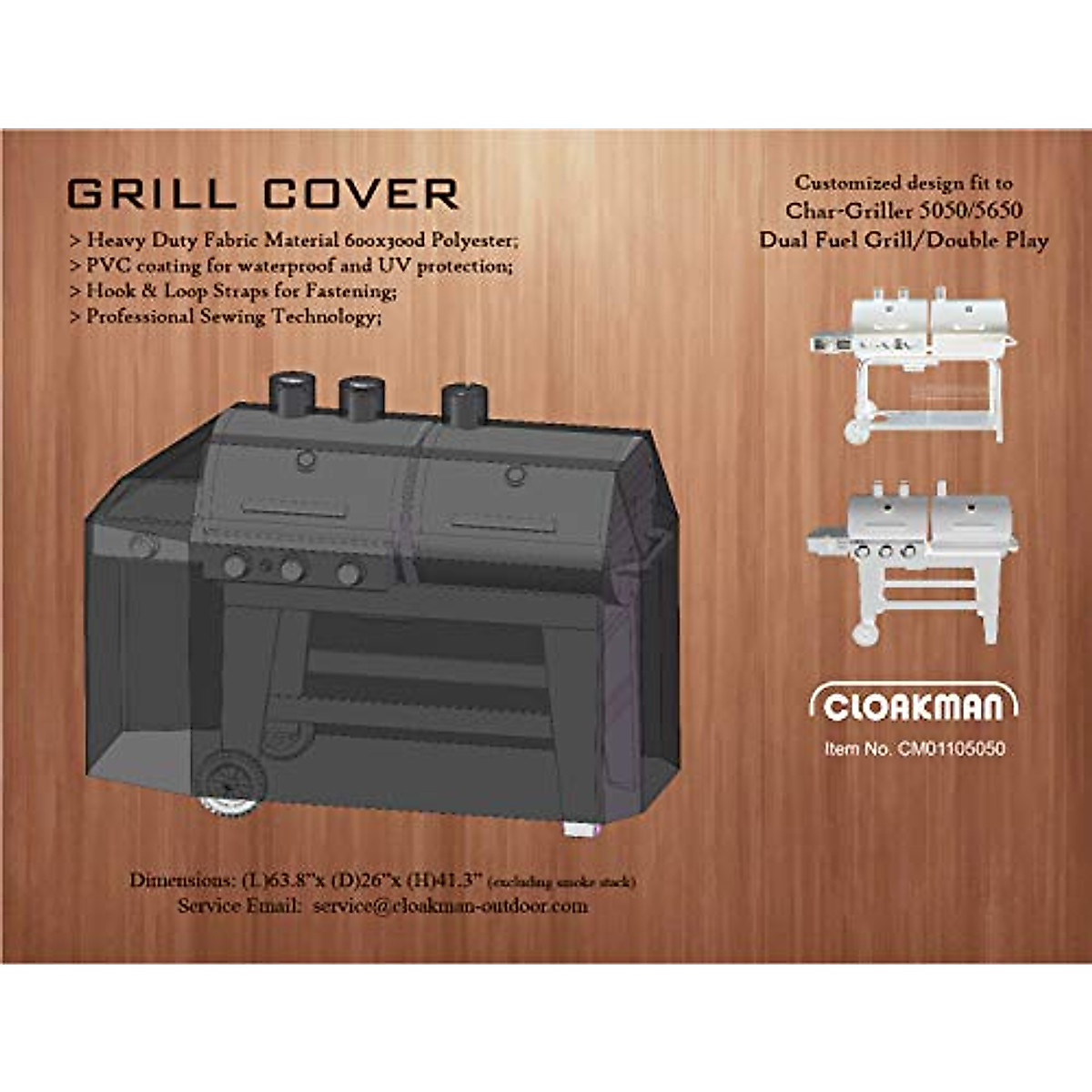 CLOAKMAN Grill Cover fits Char-Griller 5050/5650 Duo/Double Play 8080