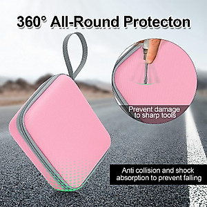 HBCX Mini Printer Case,Hard Protective Box,Portable High-capacity Travel Carrying Case,Suitable for Thermal Inkless Sticker Photo Printer,Label Marker,Instant Print Camera(Only Pink Case), big