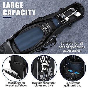 Partage Golf Travel Bag with Wheels, Golf Travel Case for Airlines, 900D Heavy Duty Oxford -Black