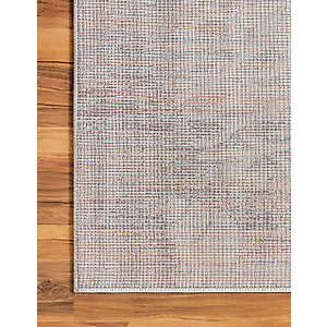 Unique Loom Positano Collection Coastal Modern Coral Lobster Shells Light Gray Runner Rug (2' x 7')