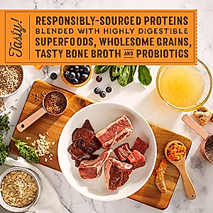 Stella & Chewy's SuperBlends Raw Blend Wholesome Grains Grass-Fed Beef, Beef Liver & Lamb Recipe with Superfoods, 3.25 lb. Bag