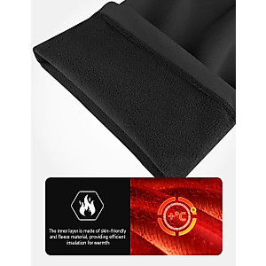 FREE SOLDIER Men's Outdoor Softshell Fleece Lined Cargo Pants Snow Ski Hiking Pants with Belt (Black 30W/30L)