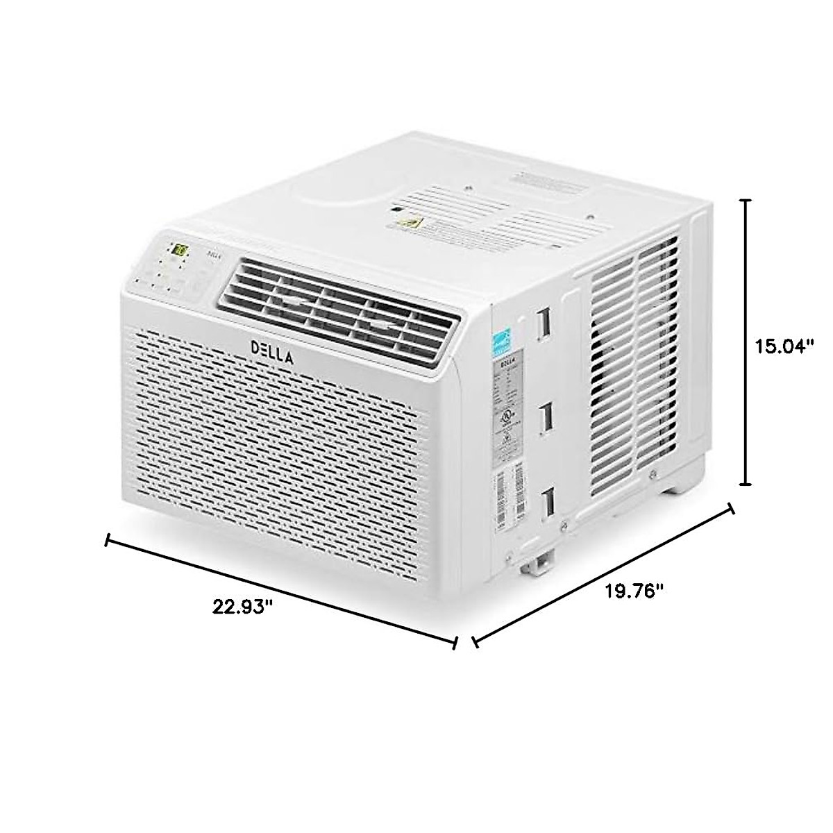 DELLA 12000 BTU 115V/60Hz Energy Saving Window Air Conditioner, Whisper Quiet AC Unit with Smart Controls, Remote, Dehumidifier, Fan, Cools Up to 450 Square Feet