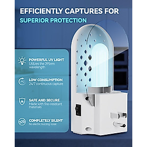 Double-Sided Glue Card Fly Trap Indoor with Plug-in UV Light, Noiseless Fruit Fly Traps for Indoors, Gnat Traps for House Indoor Pest Control, Sticky Mosquito Trap Flying Insect Trap Killer Catcher