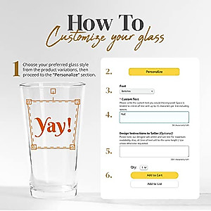 Personalized Beer Glass Engraved with Your Custom Text - Customized Gifts, Unique Birthday Gift, Bridesmaid Gift, Custom Gifts for Women or Men (16oz Pint)