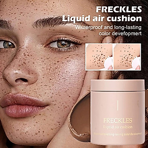 Magic Fake Freckles stamp pen, Liquid Freckle Pen Natural Makeup Stamp, Waterproof Long Lasting Quick Dry Small Spot , Upgrade Design (01#Saddle Brown)
