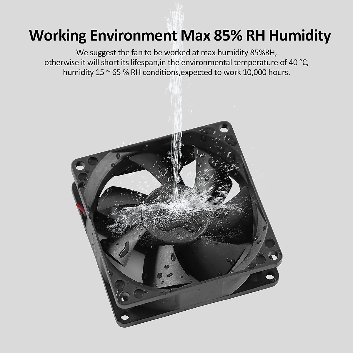 12V Moisture-Proof Fan 120mm 2-Pack High Speed 12 Volt DC 2Wire 3Pin Exhaust Cooling Fan 3000RPM