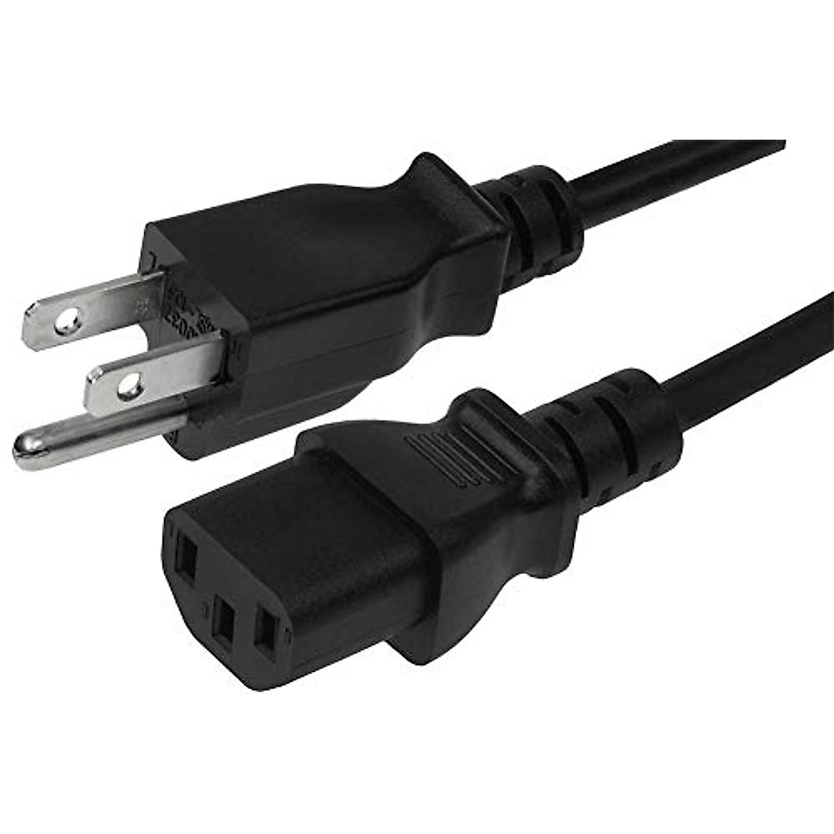 6 Feet (2 Meters) 14AWG Heavy Duty 3 Prong Monitor (Universal Power Cord) Computer Power Cord 6ft (2M) 3 Conductor (IEC320 C13 to NEMA 5-15P) 15 Amp AC Power Cable CNE593692