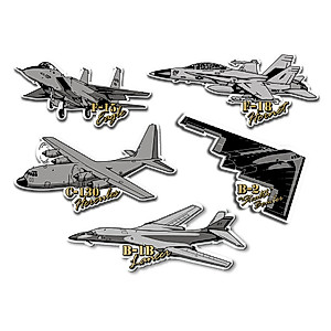 U.S. Military Plane Magnet Set by Classic Magnets, 5-Piece Set, Collectible Souvenirs Made in The USA