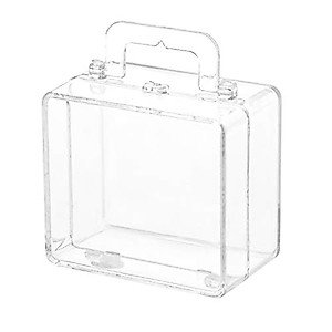 Hammont Suitcase Shaped Acrylic Candy Boxes - 12 Pack - 2.55"x1.96"x1.18"- Perfect for Weddings, Birthdays, Party Favors and Gifts | Designer Cute Clear Lucite Plastic Treat Containers