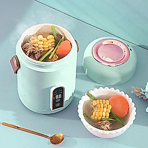 Mini Rice Cooker, Electric Stew Pot Easy To Clean Multifunction Insulated Portable Efficient Heating for Dorm for Home (Green)
