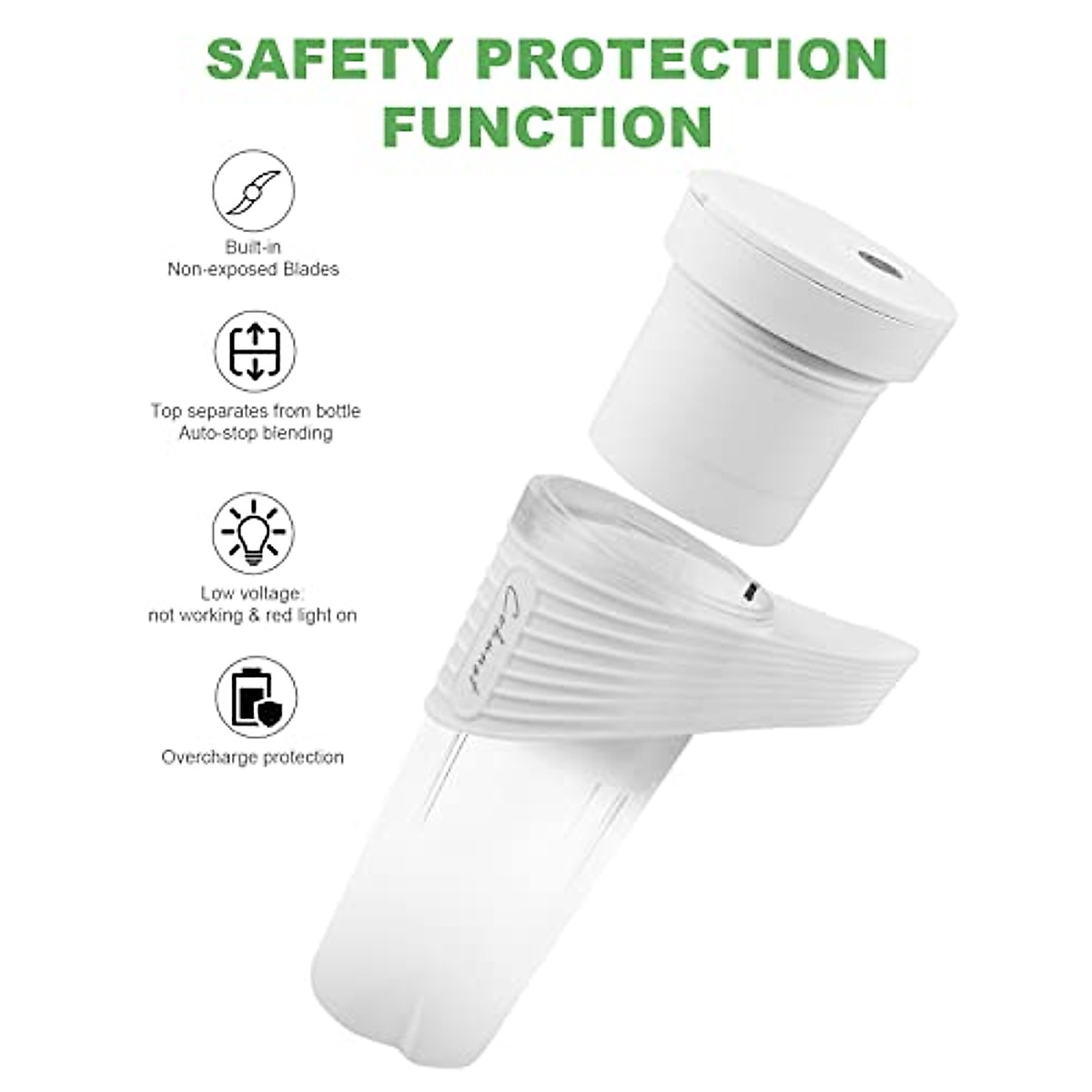 COKUNST Portable Blender for Shakes and Smoothies, BPA-Free USB Rechargeable 16oz Personal Blender Portable with 6 Blades, Powerful Portable Blender Bottles with Straw, Charging Cable, Cleaning Brush, Mini Portable Blender Cup