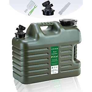UPWOIGH 5 Gallon Water Jug, Camping Water Container, Truly No Leakage Water Storage, Large Military Green Water Tank,BPA Free Portable Emergency Overlanding Gear for Outdoors Hiking