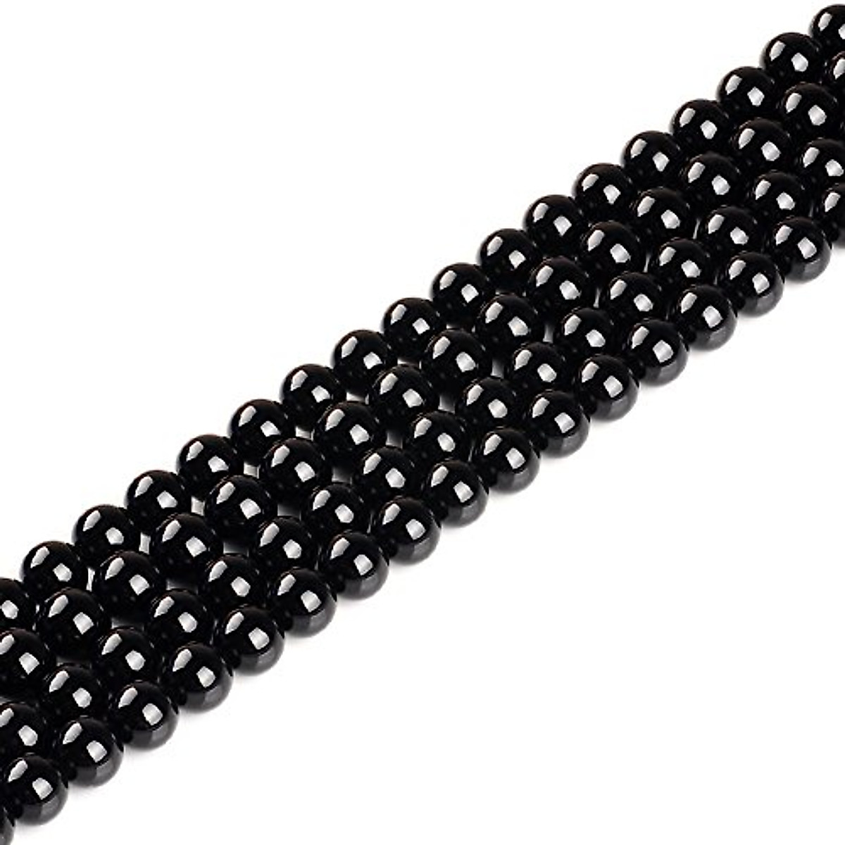3mm Natural Black Onyx Gemstone Round Loose Beads Crystal Stone Bracelet Necklace Accessories Crafts for Jewelry Making DIY,1 Strand 15"