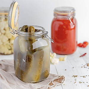 Galashield Glass Jars with Lids Food Storage Jars with Airtight Lids Leak Proof Glass Canisters Kitchen Jars [50 oz]