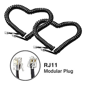 Telephone Cord Detangler,LOVK 2 Pack 13Ft Uncoiled / 2Ft Coiled Telephone Handset Cord with 2 Pack 360 Degree Rotating Landline Cable Detangler Swivel Cord Untangler Telephone Accessory