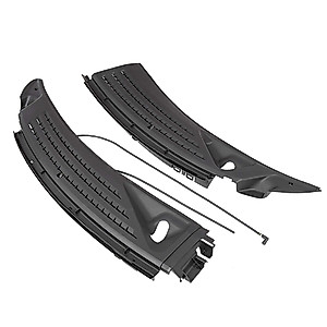 ECOTRIC Pair Front Cowl Panel Grille Vents Windshield Wiper Set w/Seals Compatible with 2009-2014 Ford F150 Replace # BL3Z15022A68A & BL3Z15022A69A Passenger Driver Side