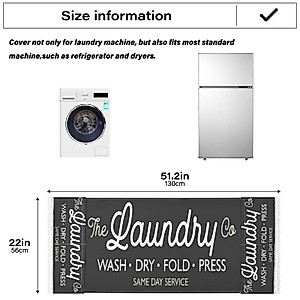Vintage Laundry Machine Cover Dryer Top Covers Anti-Slip Fridge Dust Cover, Roller Washing Machine Top Cover Load With 4 Storage Bags