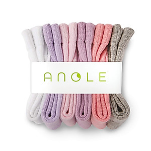 LA Active Anole Newborn & Infant Baby Socks - 6 Pairs - Knee High Boys Girls Cotton (Girls, 0-3 Months)