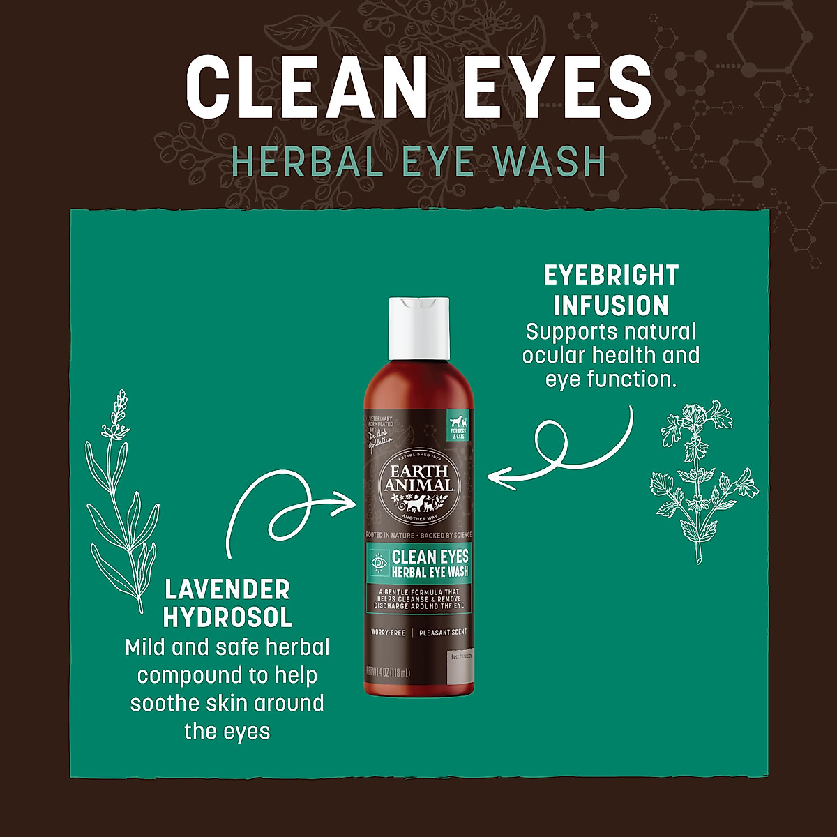 Earth Animal Herbal Remedies | Clean Eyes Eye Wash | 4 fl oz