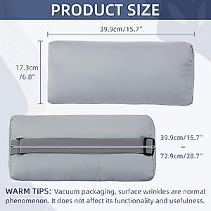 Rasugarlary Chaise Lounge Head Pillow, 2 Pack Outdoor Lounge Chair Pillows with Adjustable Strap Water Resistant Longue Head Pillow Headrest Pillows for Patio Backyard Beach Pool Garden Recliner(Gray)