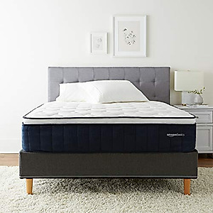 Amazon Basics Signature Hybrid Eurotop Mattress - Medium Feel - Energex™ foam for Deeper Support - Cool to Touch top Fabric - CertiPUR-US Certified - 13.5-inch, King