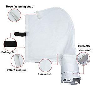 ATIE Pool Cleaner Fine Mesh Bag with Hook and Loop Fastener Enclosure Compatible with Pentair Kreepy Krauly Legend, Platinum Pool Cleaner Debris Bag 360002 and EU16 Bag