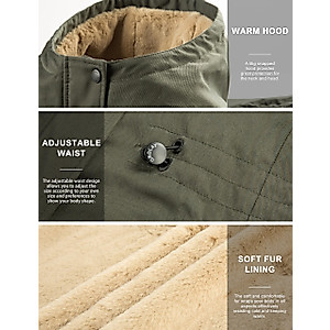 Orolay Women's Thicken Fleece Lined Parka Winter Coat Hooded Jacket with Pockets Beige M