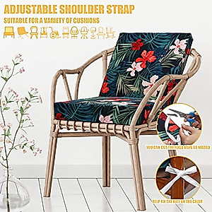 Panelee 6 Pcs Patio Cushion Covers Square Chair Seat Cushion Slip Covers Waterproof Outdoor Cushion Covers Replacement Water Repellent Slipcover with Ties for Sofa Furniture Bench (20 x 20 x 4 Inch)