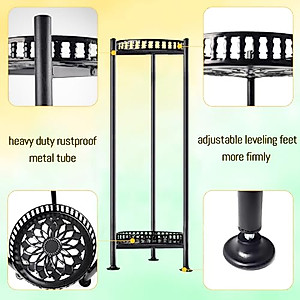 Plant Stand Indoor Outdoor, 30'' Tall Plant Stand, 2 Tier Metal Planter Stand, Rustproof Plant Stand Flower Pot Holder for Living Room, Corner, Deck