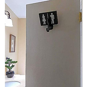 Sukha Home Funny Bathroom Signs - Cute Unisex Restroom Sign, Wooden Farmhouse Bathroom Wall Decor for Shelf or Wall Art, Home Decor Bathroom Accents