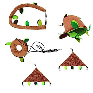 Hamiledyi Hamster Hammock Set,Small Animal Hanging Warm Bed House Hamster Tunnel Toys Cage Nest Accessories for Sugar Glider Hamster Mice Playing Sleeping(5 Pcs )
