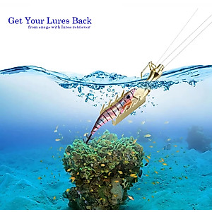 GaiRen Fishing Lures Retriever, Baits Rescuer Saver for Under above Water snags,Fishing Equipment Bait Retriever Seeker Lure Saving Tackle with 90 FT PE Line Rope