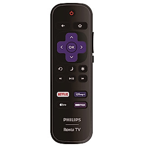 2 Pack - OEM Replacement Remote Control for All Philips Roku Smart TVs【Only Works with Philips Roku TV, Not for Roku Stick and Roku Box】 (Netflix/Disney Plus/Apple TV+ / HBO Max)