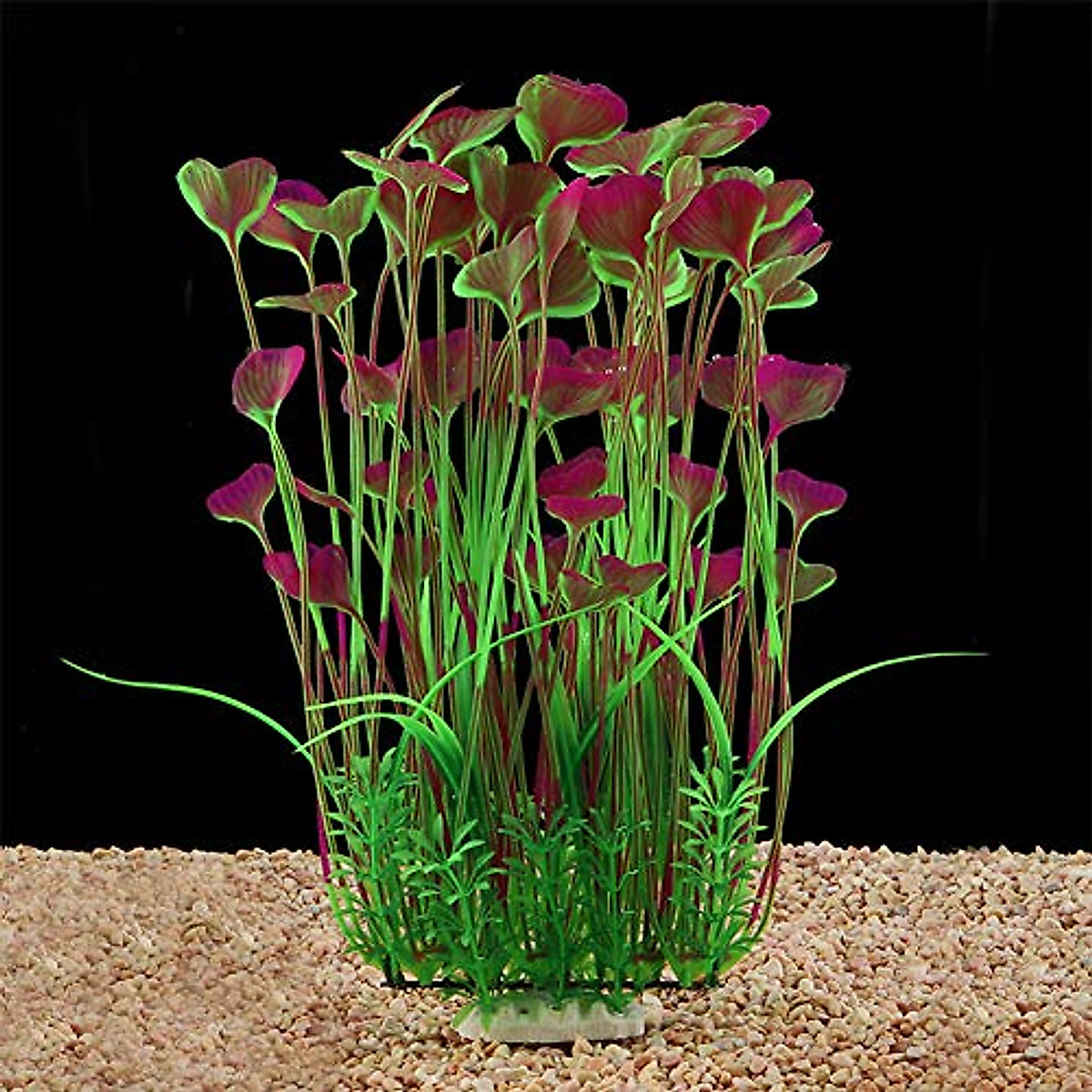QUMY Large Aquarium Plants Artificial Plastic Fish Tank Plants Decoration Ornament for All Fish (A-Red)
