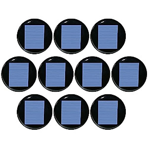 10Pcs Mini Solar Panels for Solar Power, 0.5V 270mA Mini Solar Panel Kit DIY Electric Toy Photovoltaic Cells Solar Epoxy Cell Charger Diameter 1.77"(45mm)