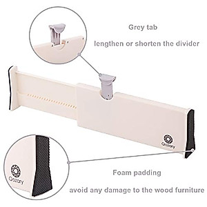 Qozary 8 Pack Adjustable Drawer Dividers Organizer Separators Expandable from 10.9-17.2", Plastic Dresser Organizer for Bedroom, Bathroom, Closet, Baby Drawer, Office Desk, Kitchen Storage