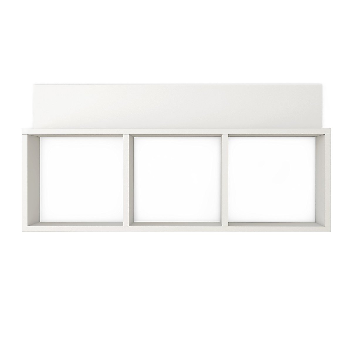 Danya B. Modern 3 Cube Floating Wall Shelf with Display Ledge - Easy to Hang Wall Mounted Triple Cubby Shelf (White)