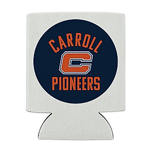 Carroll University Pioneers Logo Can Cooler - Drink Sleeve Hugger Collapsible Insulator - Beverage Insulated Holder
