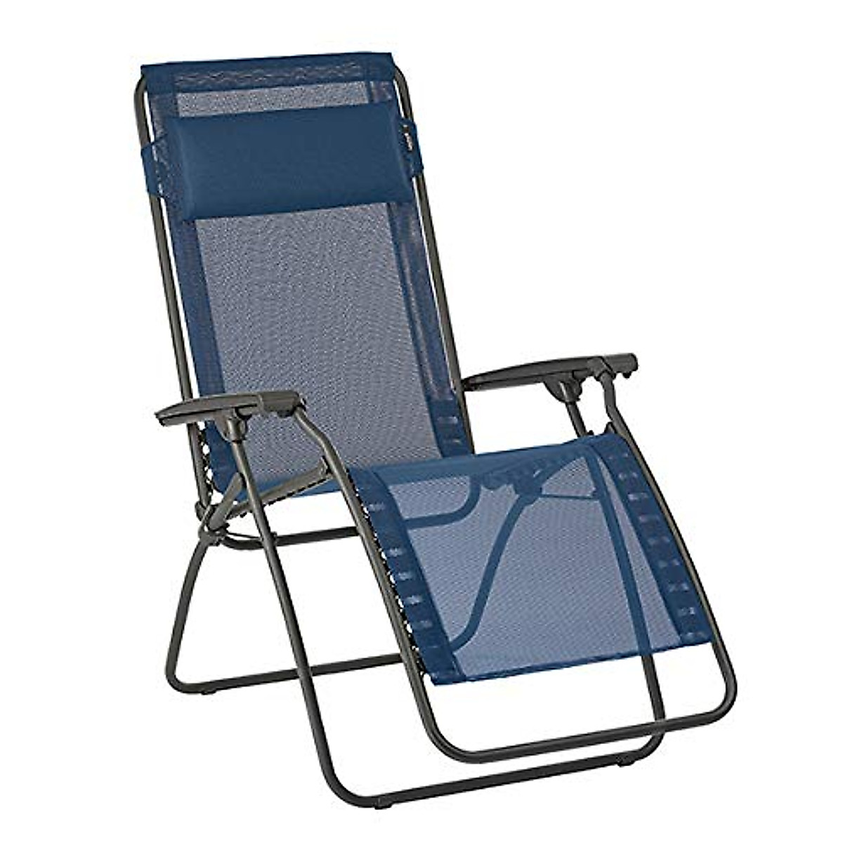 Lafuma R-Clip Zero Gravity Patio Recliner (Ocean Blue Batyline Canvas) Outdoor Folding Lounge Chair
