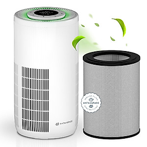 HATHASPACE Smart Air Purifiers with True HEPA Air Filter - Cleaner & Filter for Allergies, Smoke, Pets - Eliminator of 99.97% of Dust, Pet Hair, Odors - HSE1500